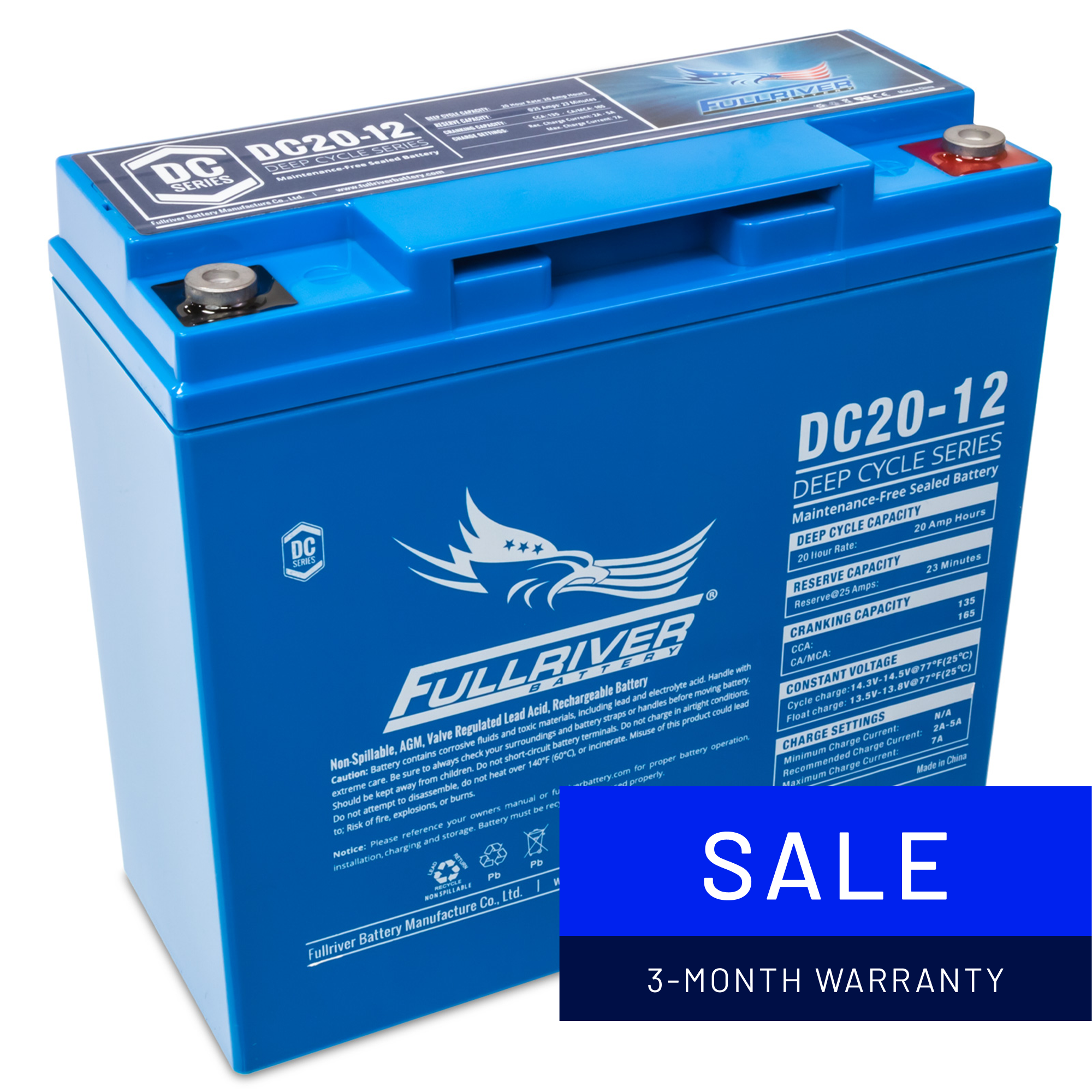 DC20-12 Fullriver DC Series Deep Cycle AGM Leisure Battery 20Ah ...