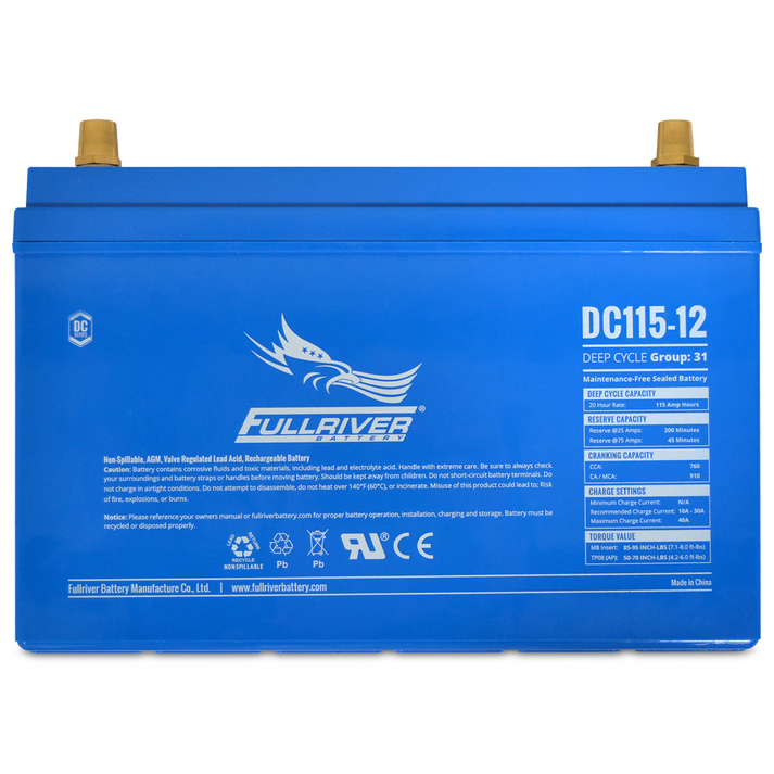 DC115-12 Fullriver DC Series Deep Cycle AGM Leisure Battery 115Ah ...