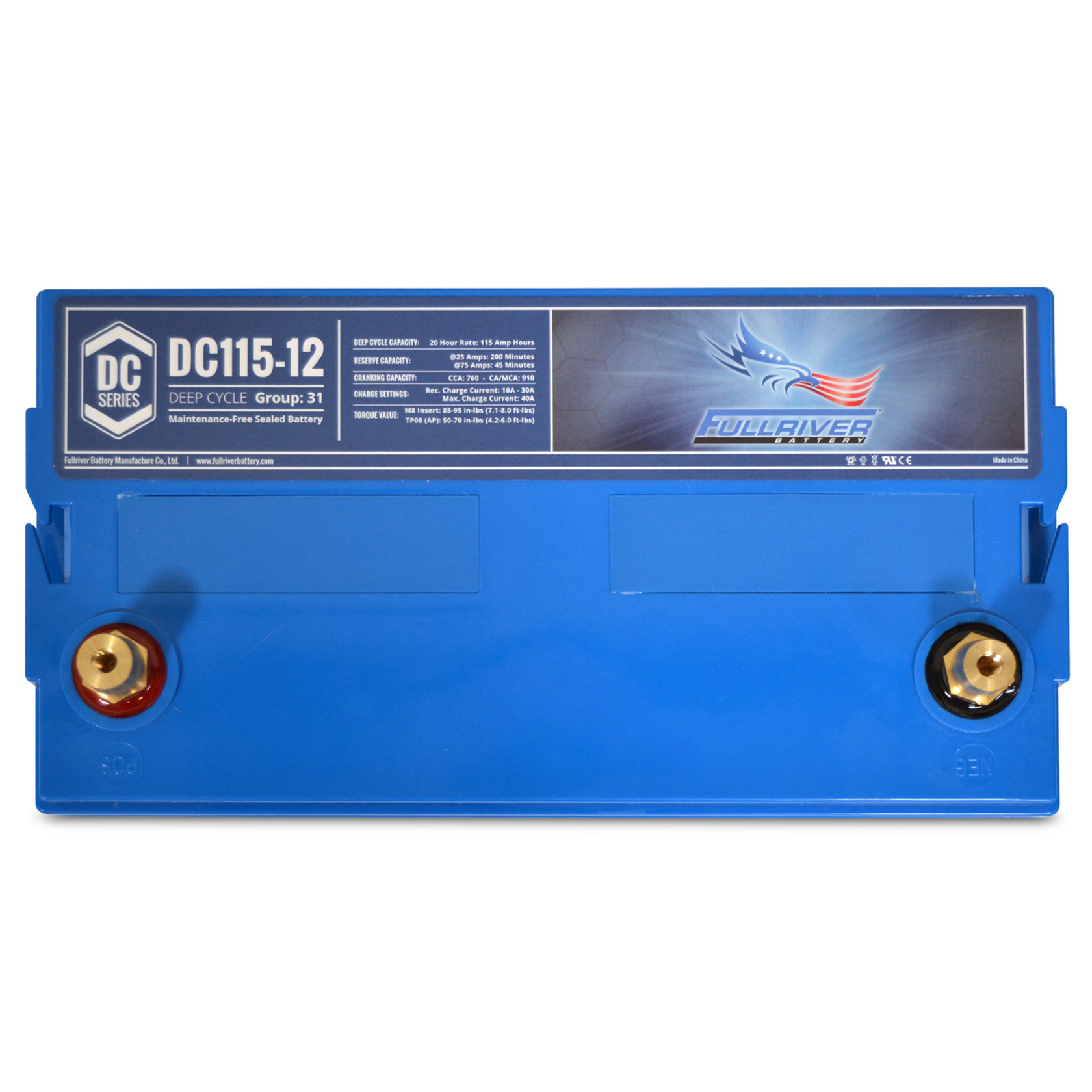 DC115-12 Fullriver DC Series Deep Cycle AGM Leisure Battery 115Ah ...