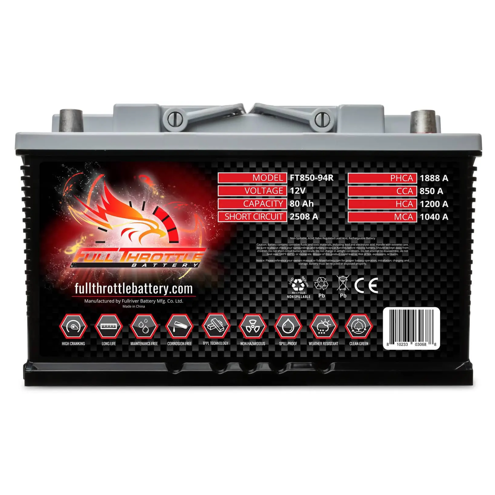 FullRiver FT850-94R Full Throttle High Performance 85Ah TPPL AGM ...