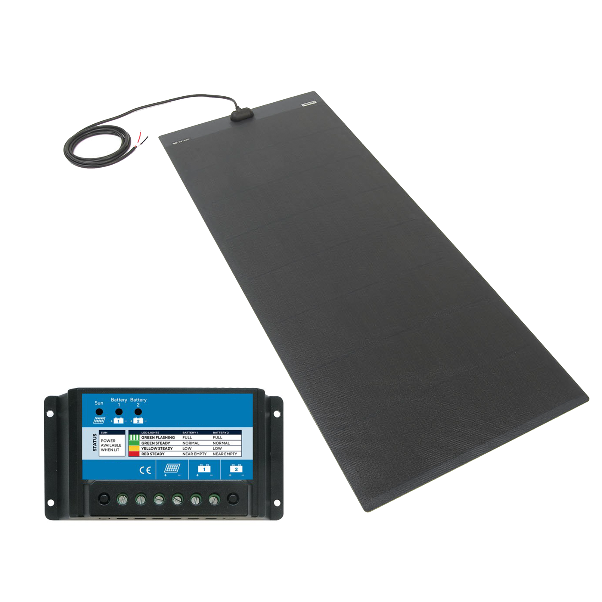 150 Watt MHD Flexi PV Panel - Top (inc 10A Dual Con) – Merlin Power